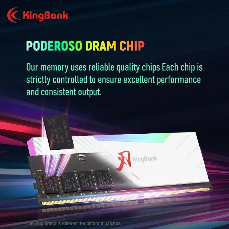 KingBank DDR4 DDR5 RGB Memory 3600 4000 6000 6400MHz 8GBx2 16GBx2 32GBx2 64GB Original Chip Dual ...