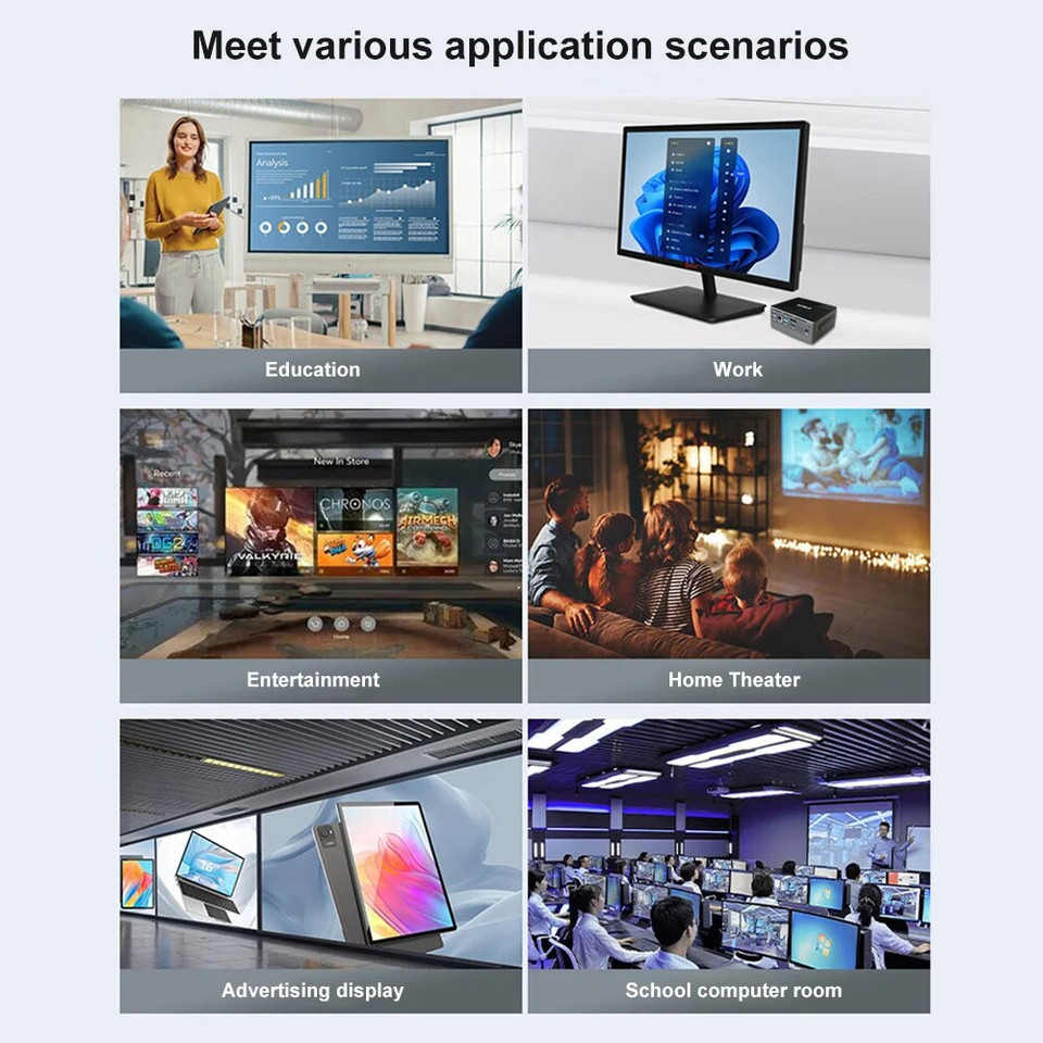 ESUS Mini PC Intel N100 16G 512G Pocket PC 8GB 256GB Windows 10 WIFI6 1000M Desktop Mini ...
