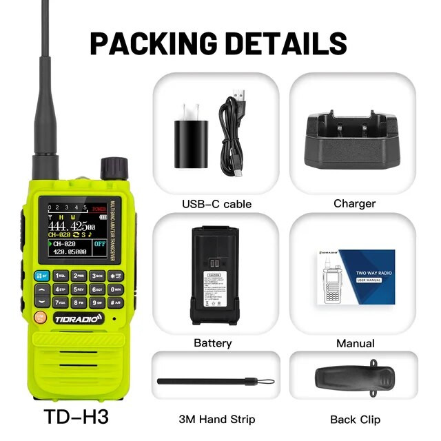 TIDRADIO H3 Walkie Talkie long Range Phone APP Wireless Programming Air ...