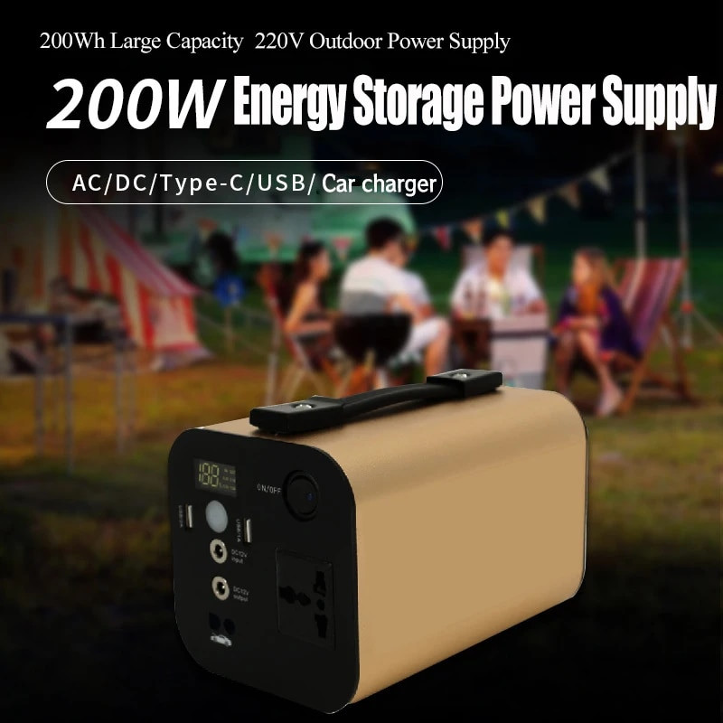 Large Capacity 200W Camping Portable Power Station Outage Emergency ...