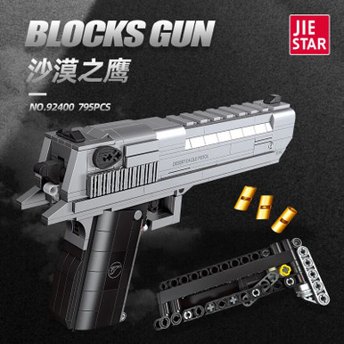 Shell Ejecting Soft Bullet Building Blocks Toy Gun Manual Pistol Toys ...