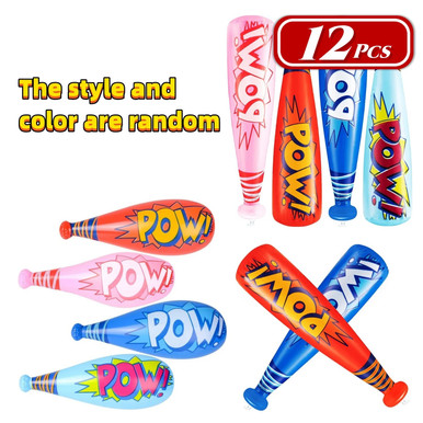 Pack of 12,Pow Inflatable Baseball Bats - Oversized 20 Inch Inflatable ...