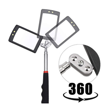 LED Inspection Mirror Light Telescoping Mirrors 360 Rotation Mechanic ...