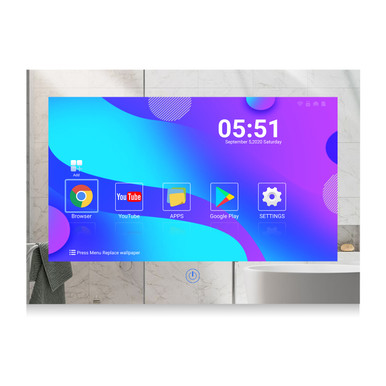 Haocrown 55 Inch Waterproof Mirror Tv, Smart Android 10.0 Television ...