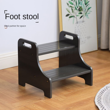 Step Two Step Stool on A Footstool Solid Wood Stair Steps To Wash Feet ...