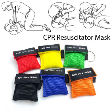 First Aid Face Mask Shield Disposable CPR Resuscitator Mask Breathing ...