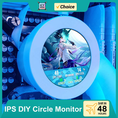 2.1 Inch Round Screen IPS Dynamic Display Temperature AIDA64 Circle ...