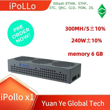 iPollo X1miner ETHW ETC ZIL OCTA Miner Hashrate 300MH/s ±10% Power 240W ...