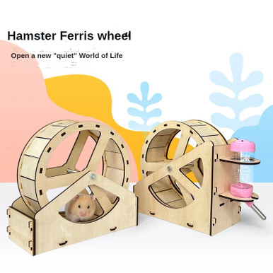 Hamster Ferris Wheel Super Quiet Wooden Hamster Exercise Wheel Hamster ...
