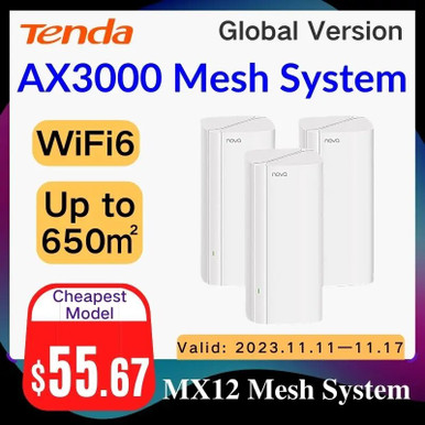 WIFI 6 AX3000 Mesh Router Tenda WiFi Router 2.4G 5Ghz Full Gigabit ...