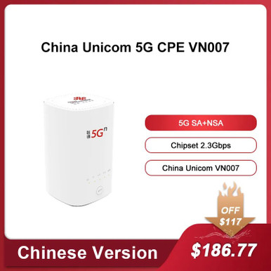 China Unicom 5G CPE VN007+ 2.3Gbps Sim Slot Router Mesh Wifi Repeater Extender 5G CPE Modem With ...