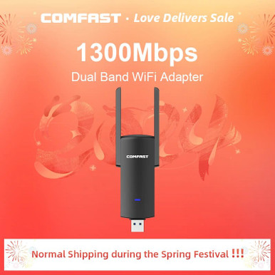 USB Wifi Adapter 1300Mbps RTL8812BU/CU Dual Band For PC Ethernet Wi-Fi ...