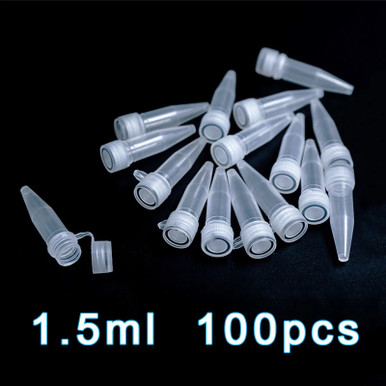 100PCS 1.5ml Lab PP Plastic Test Tube Centrifuge Tube Vial Screw Cap ...