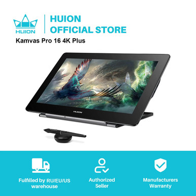 HUION 15.6 Inch Kamvas Pro 16 Plus 4K Graphic Tablet Display with UHD ...