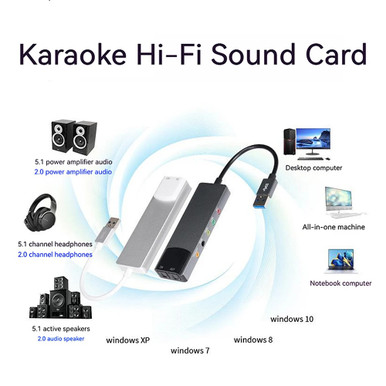 Aluminium Alloy USB Sound Card 6 Channel Professional 7.1 5.1 Optical ...