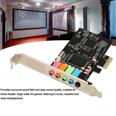 PCI-E 5.1 Sound Card Computer PCIE 5.1 Channel 3D Audio 6 Channels 3D ...
