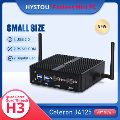 Fanless Office Mini PC Low Power Intel Celeron J4125 Windows 10 ...