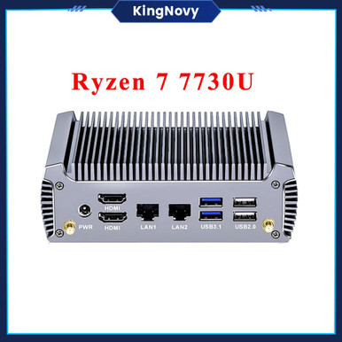Mini PC AMD Ryzen7 7730U Ryzen 5 7530U Fanless NUC Barebone Desktop ...