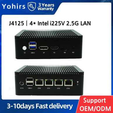 Yohirs Fanless Mini PC J4125 N4100 4* 2.5G LAN Win10 VPN PfSense ...