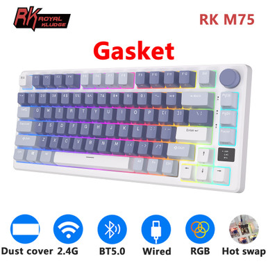M75 RK ROYAL KLUDGE 2.4G Wireless/Bluetooth/USB-C Mechanical Keyboard ...