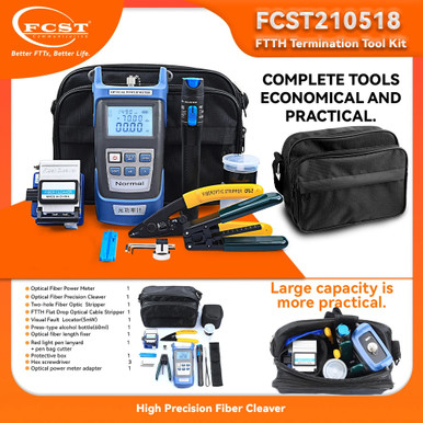 FCST FTTH Fiber Tool Kit With 10mw Fiber Optica Power Meter 10mw VFL ...