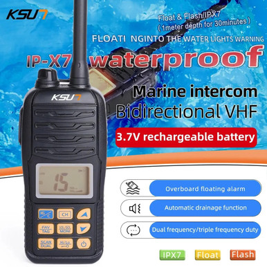 Handheld Vhf Marine Radios Float Waterproof IP-X7 Portable Walkie ...