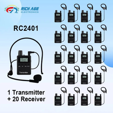Wireless Tour Guide Audio System 1 Transmitter Plus 20 Receiver For ...