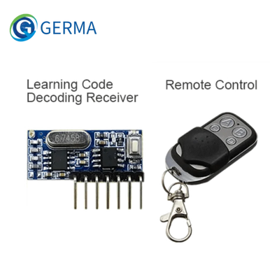 GERMA RF 433mhz Transmitter 4 Button Remote Control + Receiver Module Fixed EV1527 Decoding 4CH ...