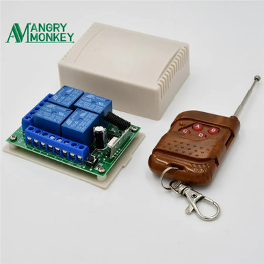 433Mhz Universal Wireless Remote Control Switch DC12V 4CH Relay ...