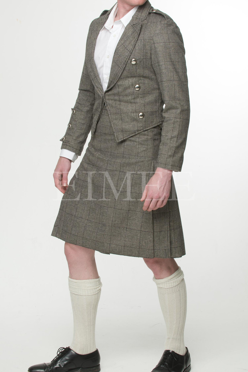 Tweed Wool Kilt Set With Jacket | Traditional Kilt Set | Eimee