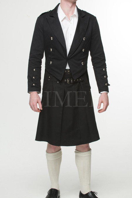 Black Cotton Kilt And Jacket Set | Traditional Kilt | Eimee