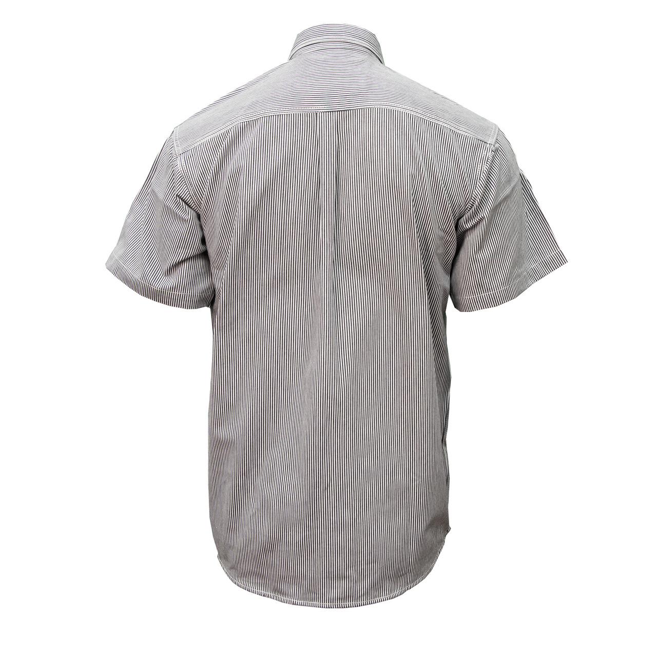 KEY Hickory Stripe Short Sleeve Zip Logger Shirt - Men's