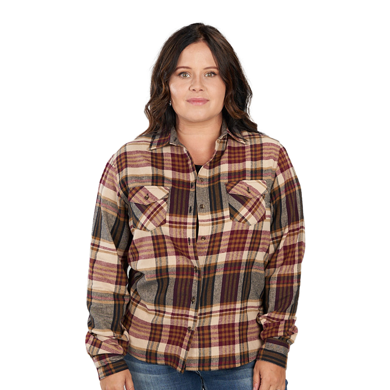 KEY River Edge Button Down Cotton Shirt for Women