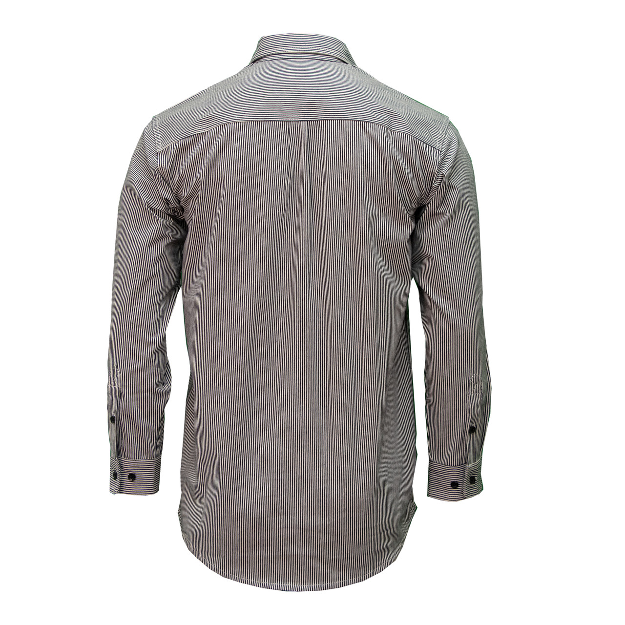 Hickory Stripe Zip Up Logger Shirt - KEY Apparel