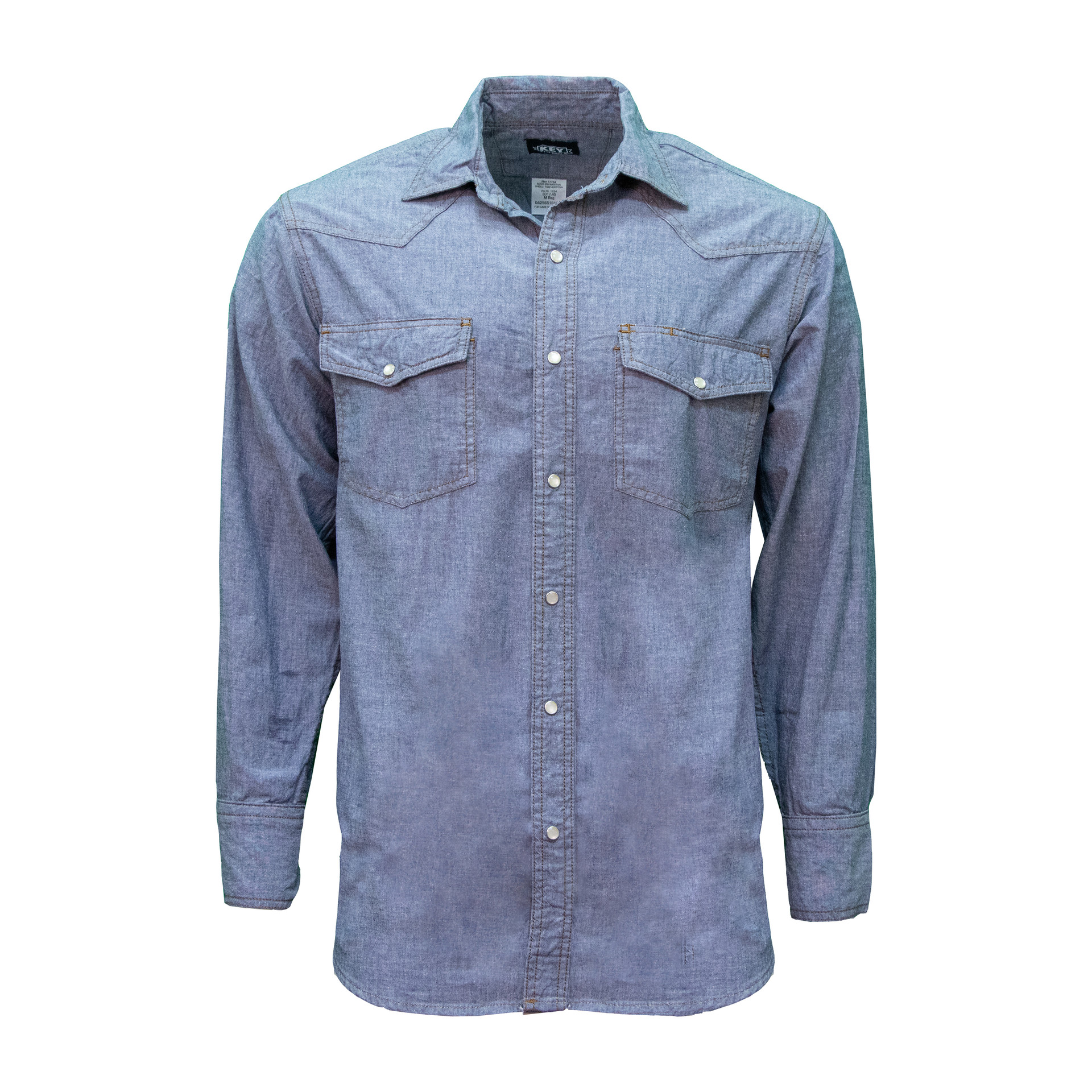 Blue Chambray Work Shirt - Short Sleeve - KEY Apparel