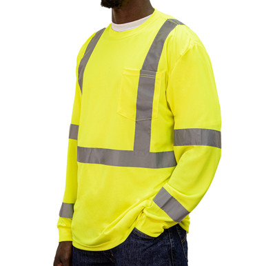 ANSI Class 3 Long Sleeve T Shirt with Pocket | KEY Apparel