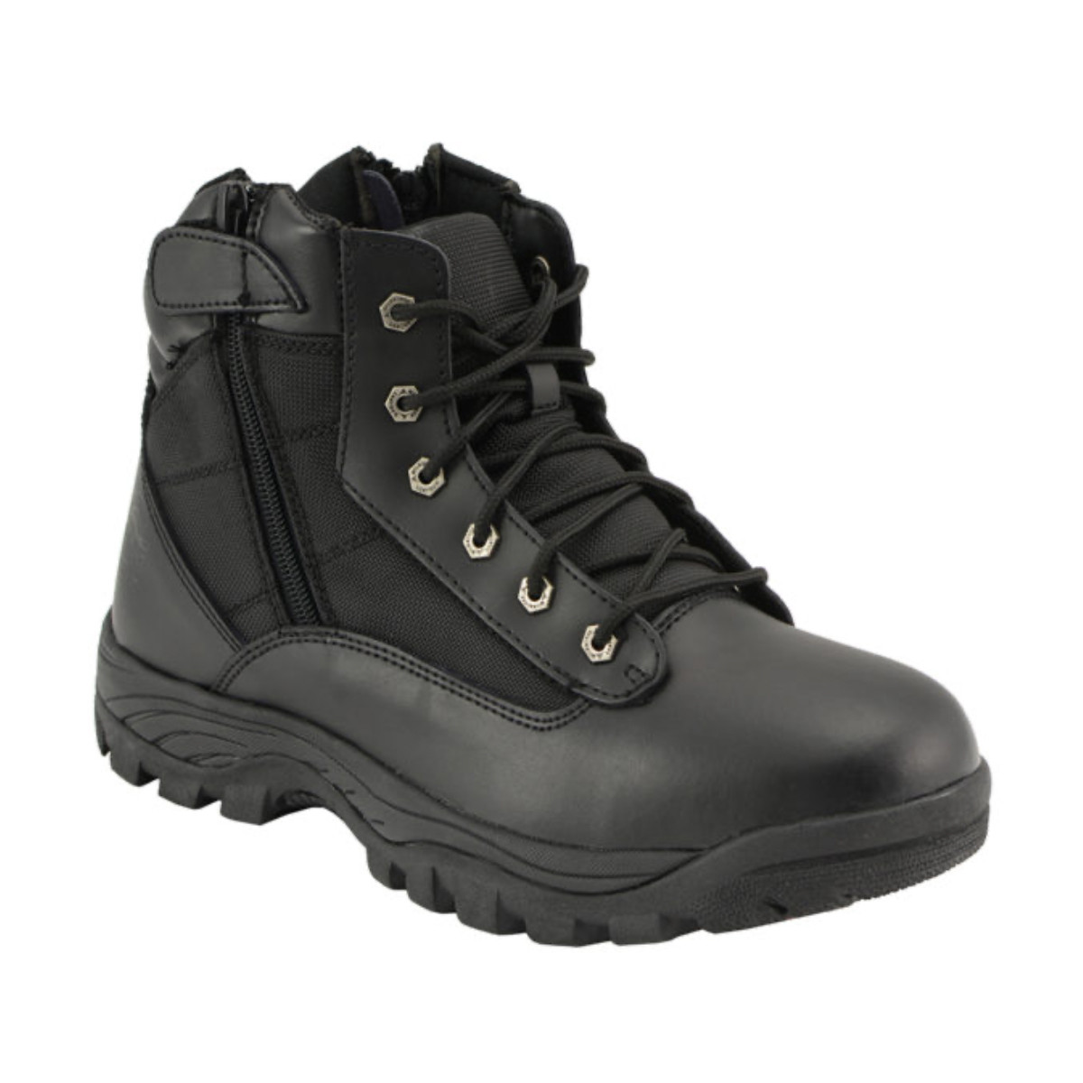Mens 6″ Leather Tactical Lace Front Boot w/Side Zipper Entry - Papa's ...