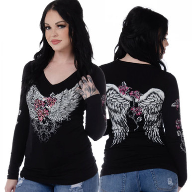 7293 - Barbed Wire and Rose - Papa's Motorcycle Apparel