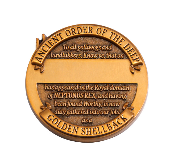 Crossing the Line Golden Shellback Medallion in Blister Pack - Military ...