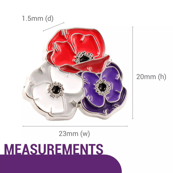 Tri-colour Poppy Lapel Pin - Air Force Shop
