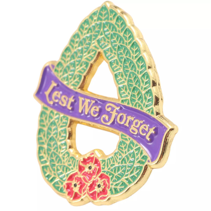 Lest We Forget Laurel Wreath Lapel Pin - Military Shop