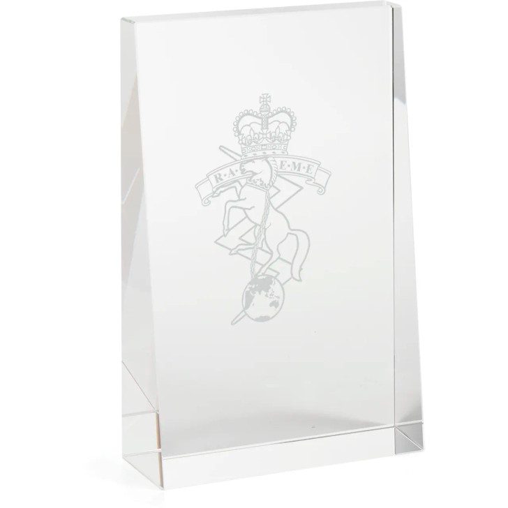 RAEME Glacier Glass Award | Engraved Plaque - Military Shop