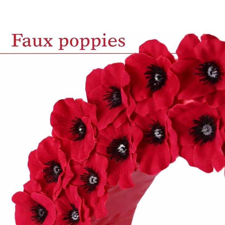 30cm Poppy Remembrance Wreath - Military Shop