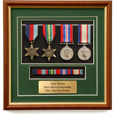 Medal Display Frame with Green Mat Board - Navy Shop