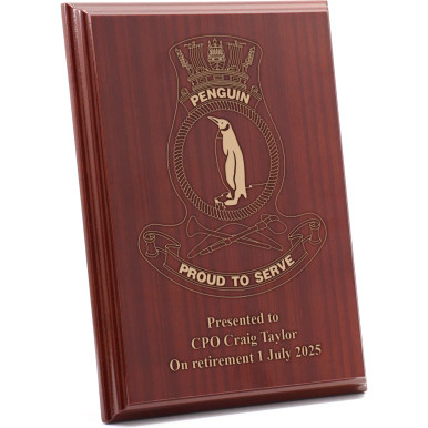 HMAS Penguin Omega Timber Award | Engraved Plaque - Navy Shop