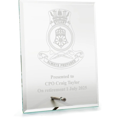 HMAS Stuart (III) Everest Glass Award | Engraved Plaque - Navy Shop