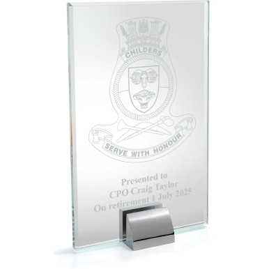 HMAS Childers Alpha Glass Award | Engraved Plaque - Navy Shop