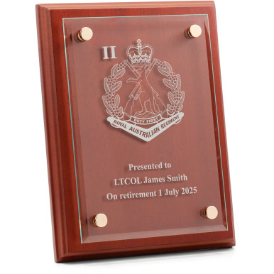 2nd Battalion, RAR Delta Floating Glass Award | Engraved Plaque - Army Shop