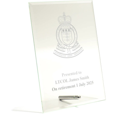 Royal Australian Army Ordnance Corps Essence Glass Award | Engraved ...