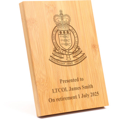 Royal Australian Army Ordnance Corps Apex Bamboo Award | Engraved ...